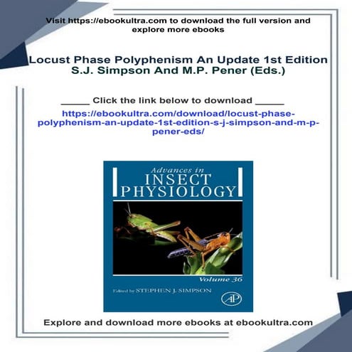 Locust Phase Polyphenism An Update 1st Edition S.J. Simpson And M.P ...