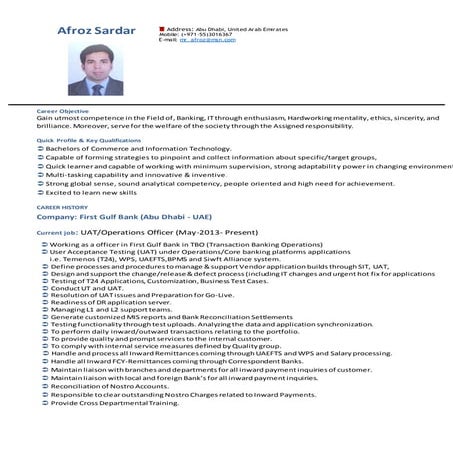 My Resume (BANKING) | PDF