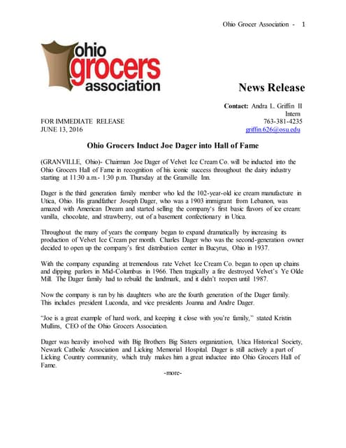 Ohio Grocers Press Release | PDF Ohio Grocers Press Release | PDF