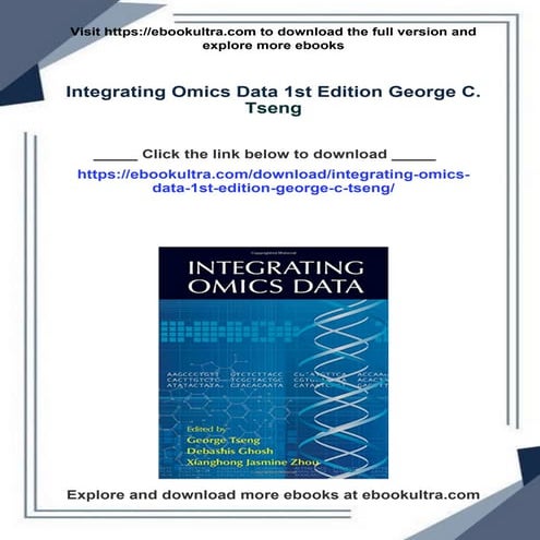Integrating Omics Data 1st Edition George C. Tseng | PDF