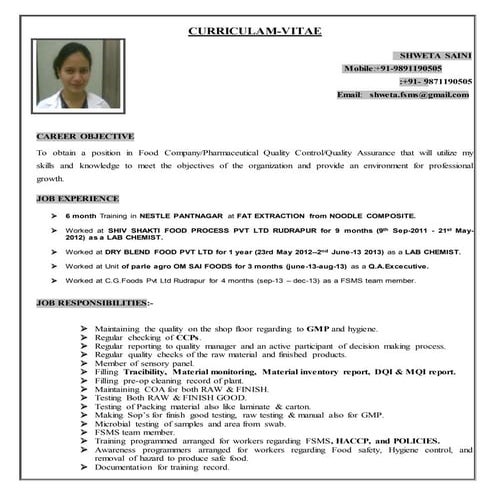 SHWETA SAINI resume | DOC