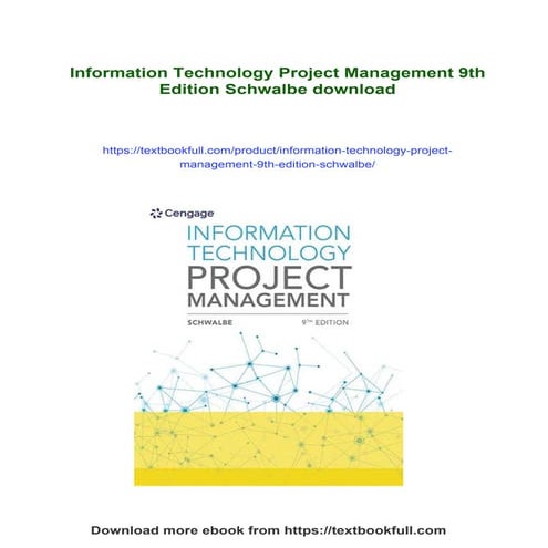 Information Technology Project Management 9th Edition Schwalbe | PDF