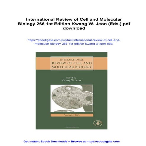 International Review of Cell and Molecular Biology 266 1st Edition Kwang W. Jeon (Eds.) | PDF