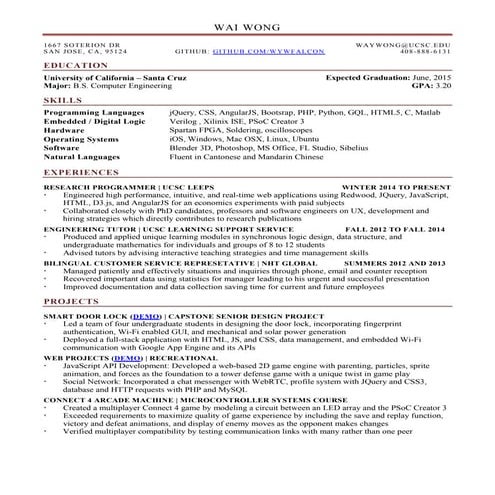 Resume | PDF | Computing | Technology & Computing