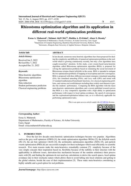 Rhizostoma Optimization Algorithm And Its Application In Different Real World Optimization
