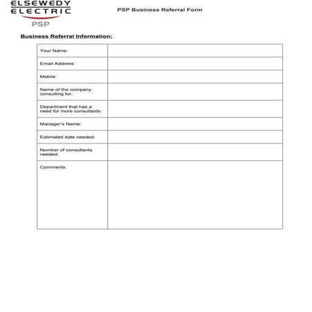PSP-Business Referral Form | DOC