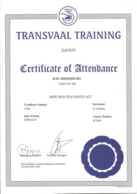 Introduction to Samtrac Training Course - NOSA | PDF