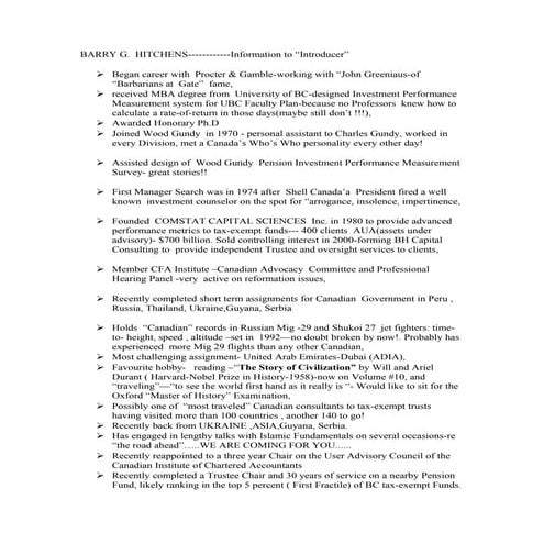 BARRY HITCHENS.docTMAC PROFILE | PDF
