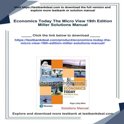 Economics Today The Micro View 19th Edition Miller Solutions Manual | PDF
