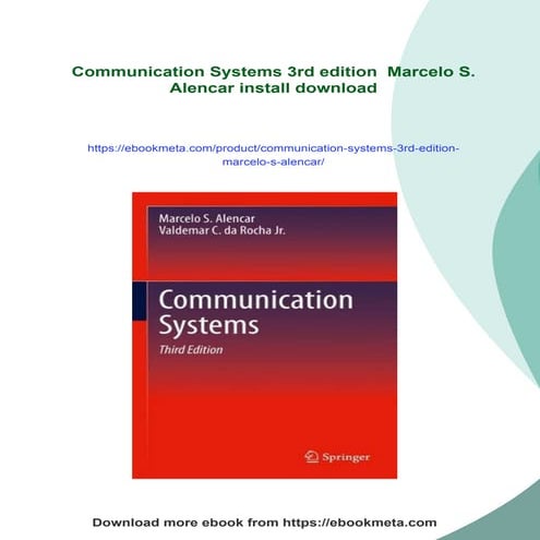 Communication Systems 3rd edition Marcelo S. Alencar | PDF