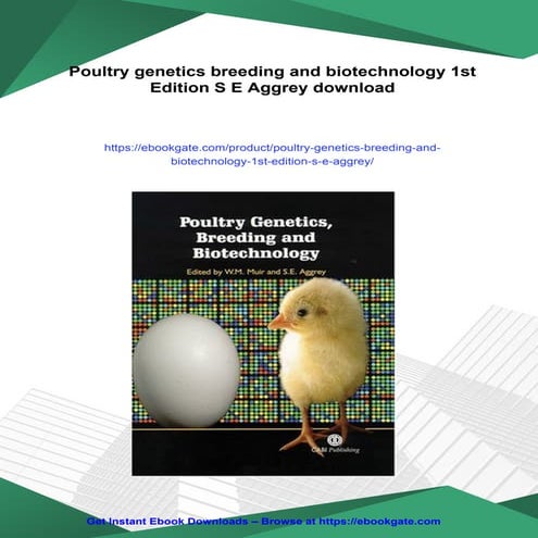 Poultry genetics breeding and biotechnology 1st Edition S E Aggrey | PDF