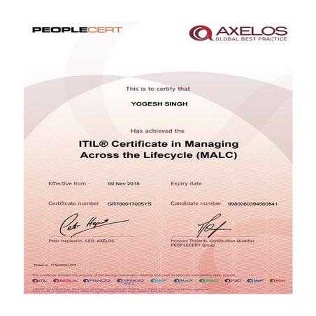 ITIL Expert Cert. | PDF