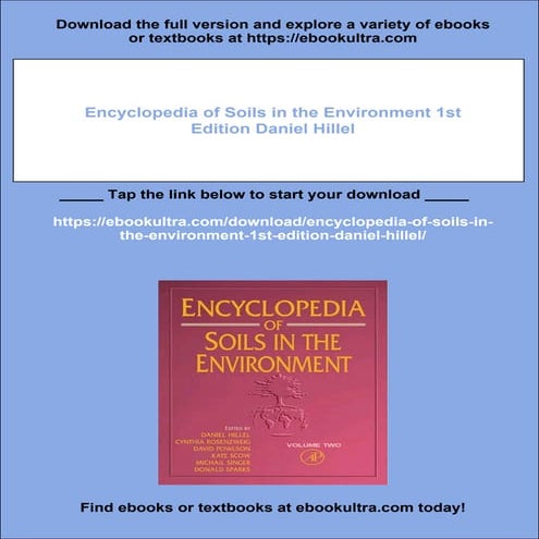 Encyclopedia of Soils in the Environment 1st Edition Daniel Hillel | PDF