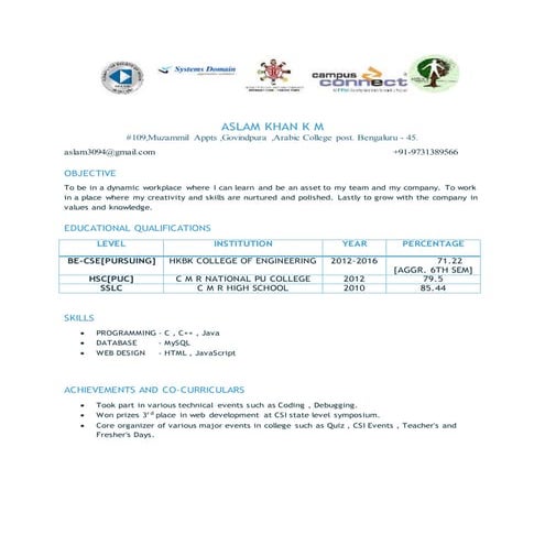 Aslam Resume | DOCX