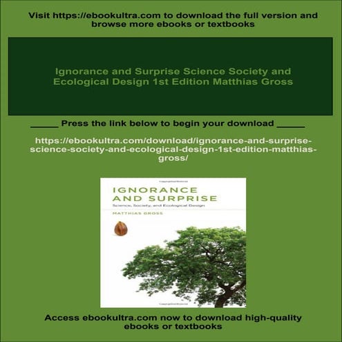 Ignorance and Surprise Science Society and Ecological Design 1st ...