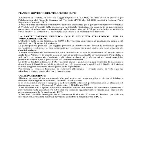 Questionario PGT | PDF