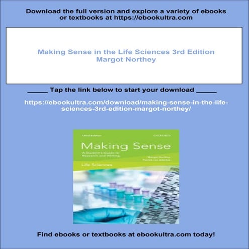 Making Sense in the Life Sciences 3rd Edition Margot Northey | PDF