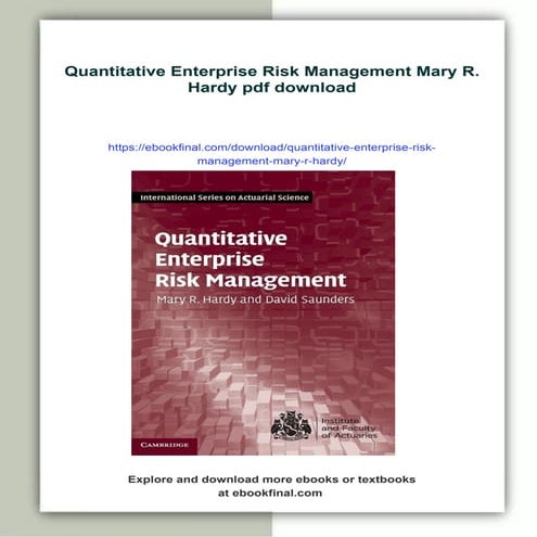 Quantitative Enterprise Risk Management Mary R. Hardy | PDF