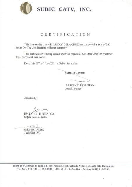 Certificate of Employment NPI | PDF