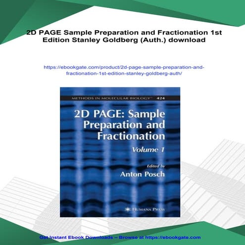 2D PAGE Sample Preparation and Fractionation 1st Edition Stanley ...