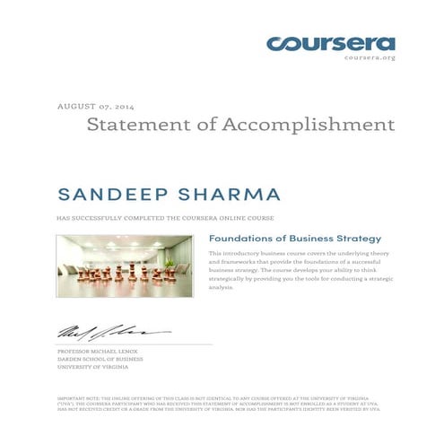 Foundations of Business Strategy_Certificate | PDF | Business ...