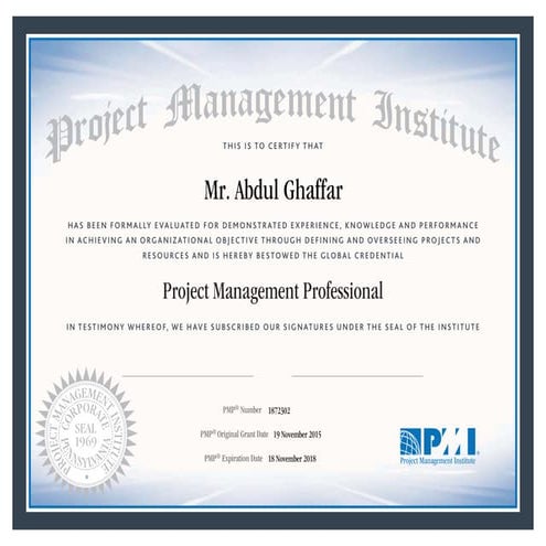 Certificate of Project Management | PDF