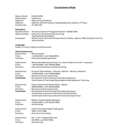 CV Tamara | DOCX