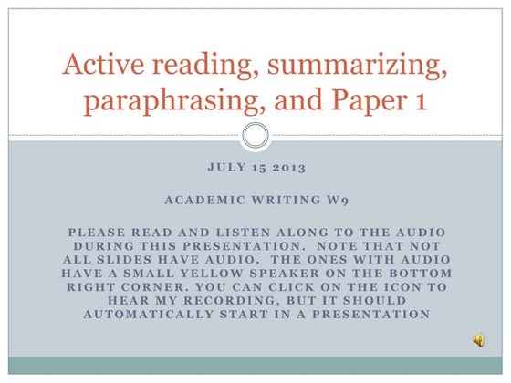 Identifying Topics, Main Ideas, and Supporting Details | PPT