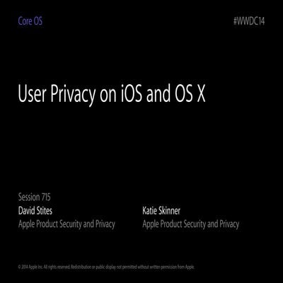 User privacy in Apple iOS 8 and OS X | PPT