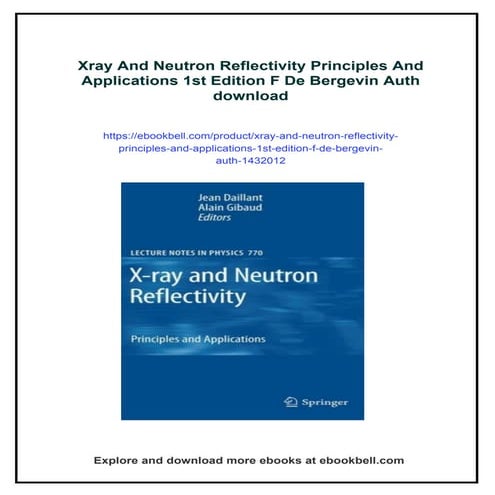 Xray And Neutron Reflectivity Principles And Applications 1st Edition F ...