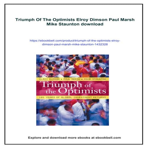 Triumph Of The Optimists Elroy Dimson Paul Marsh Mike Staunton | PDF