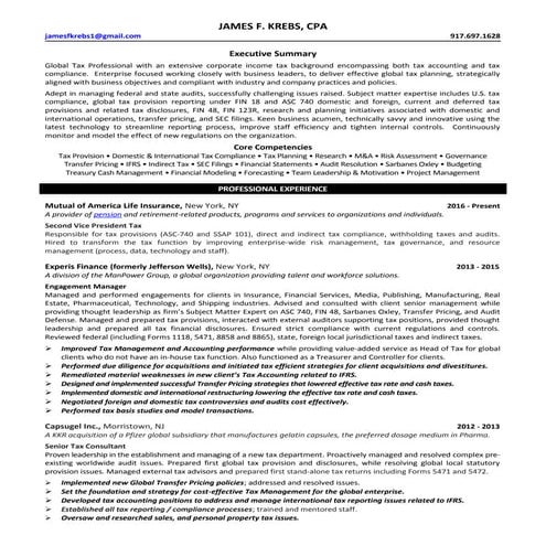 James F Krebs CPA Resume | DOC