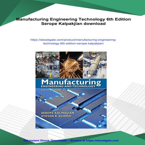 Manufacturing Engineering Technology 6th Edition Serope Kalpakjian | PDF