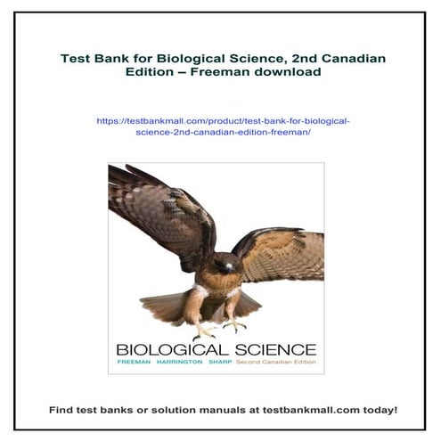 Test Bank for Biological Science, 2nd Canadian Edition – Freeman | PDF