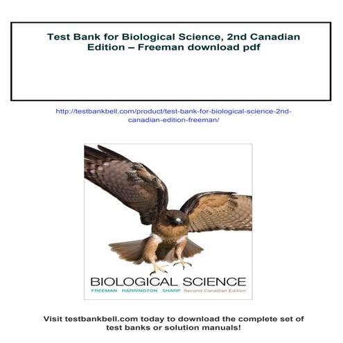 Test Bank for Biological Science, 2nd Canadian Edition – Freeman | PDF