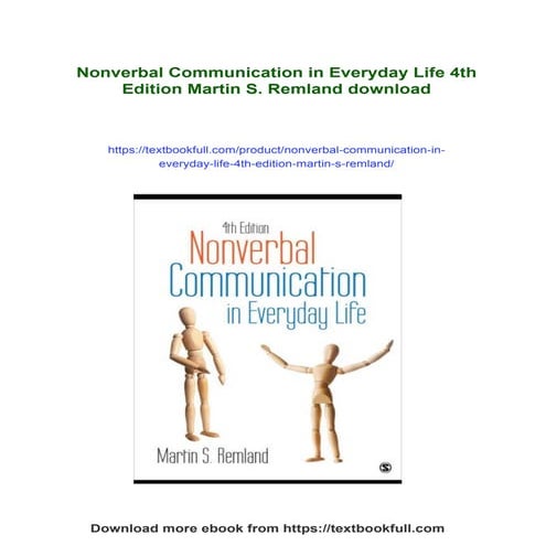 Nonverbal Communication in Everyday Life 4th Edition Martin S. Remland ...