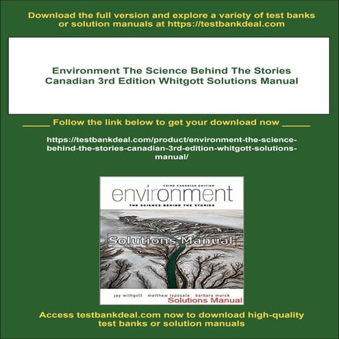 Environment The Science Behind The Stories Canadian 3rd Edition ...