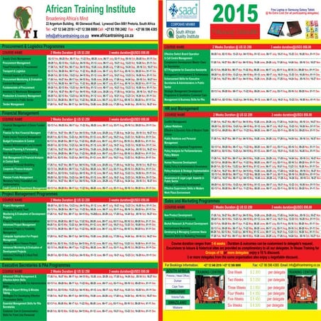 ATI 2015_Training Calendar | PDF