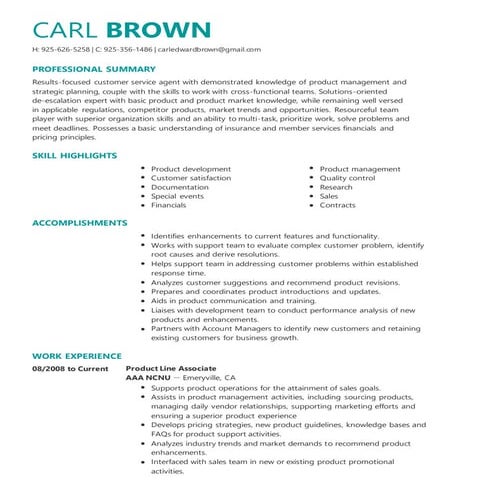 Professional Resume for Carl Brown (1) | DOCX