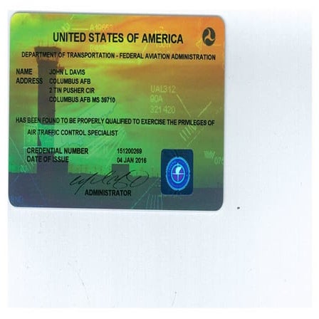 FAA Form 7220-1 Credential Card | PDF