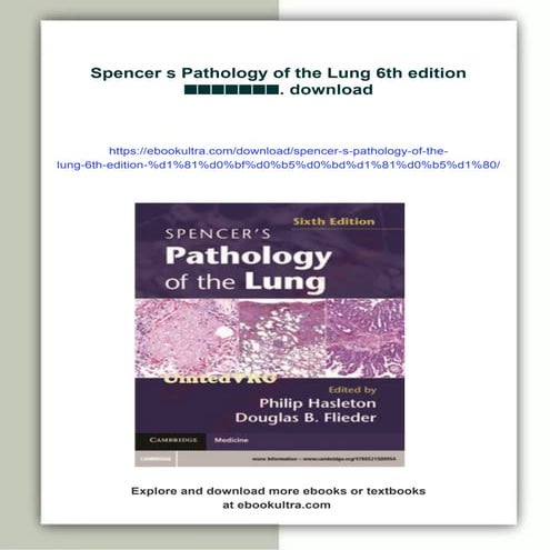 Spencer s Pathology of the Lung 6th edition Спенсер. | PDF