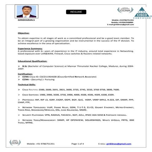 Giri - Resume 6+exp | PDF