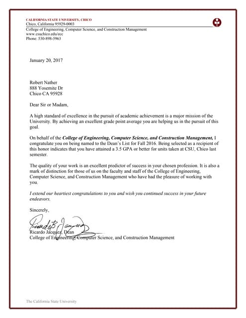 Letter From The Dean | PDF