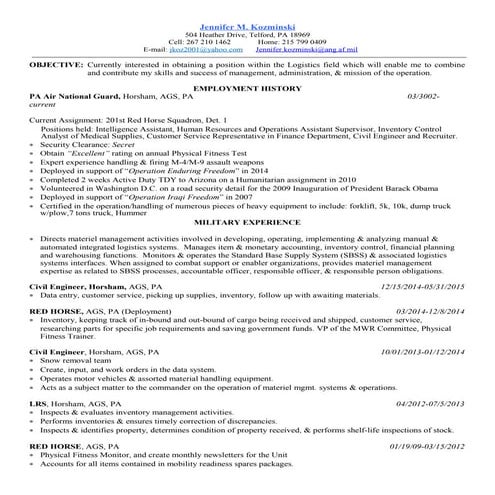 military resume revised | PDF