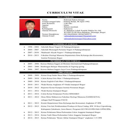 CV Terbaru RAHMAD SUKRIN SIREGAR | PDF