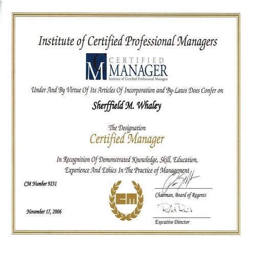 SMW CM Certification | PPT