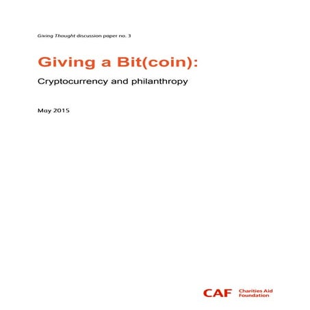 Giving a Bit(coin)- cryptocurrency and philanthropy | PDF