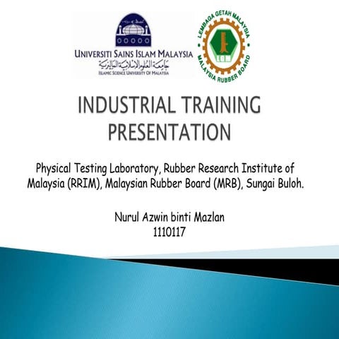 INDUSTRIAL TRAINING PRESENTATION aween | PPT