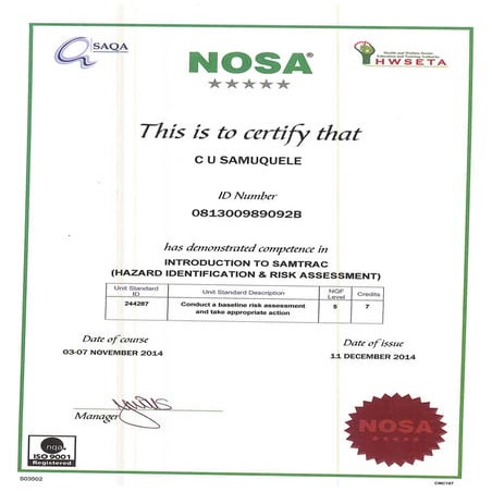 Intro to samtrac cert | PDF