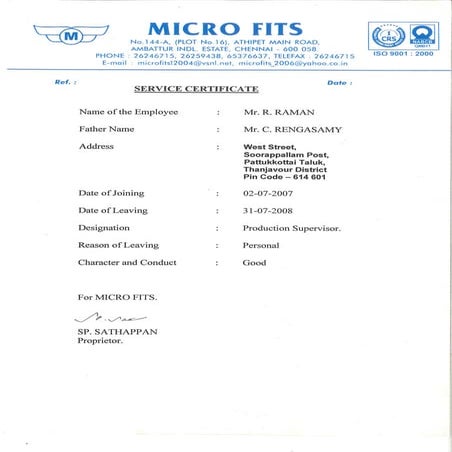 Production Supervisor Certificate | PDF